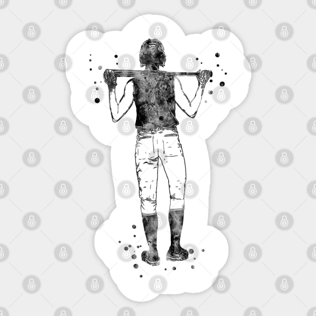 Girl Softball Player Softball Artwork Sticker Teepublic